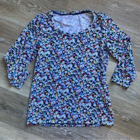 Talbots | Tops | Talbots Petites Floral Cotton And Spandex Top Shirt 34 ...